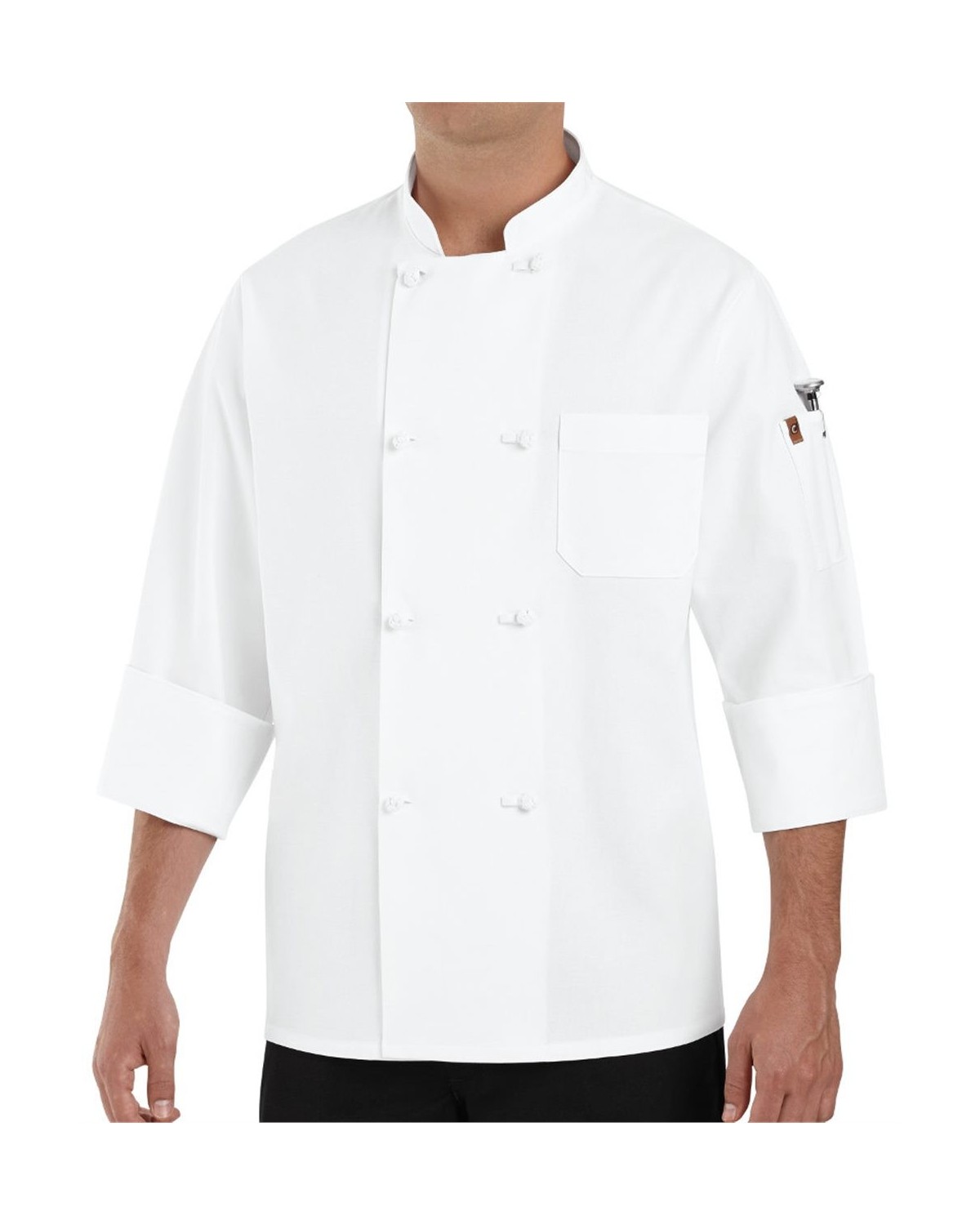 Chef Designs 0414 Eight Knot Button Chef Coat with Thermometer Pocket ...