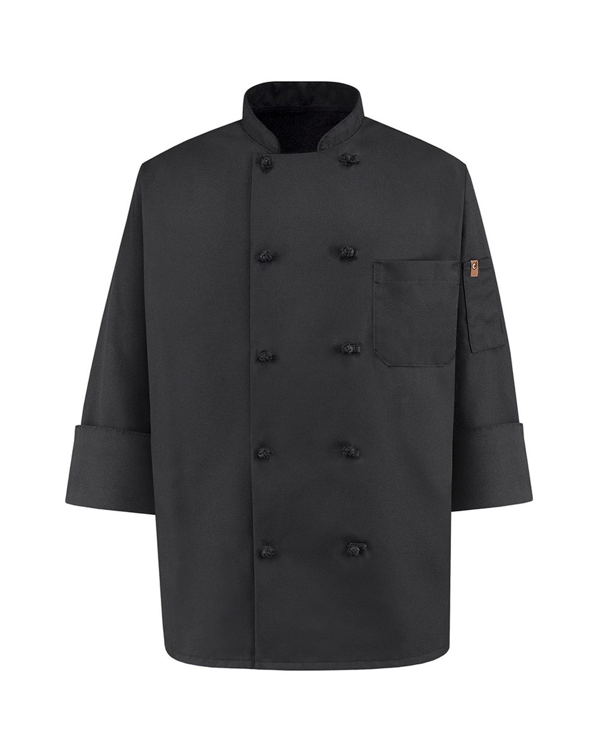 Chef Designs 0427 Black Knot Button Chef Coat | Chef Designs 0427